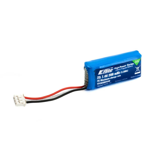 E-flite 200mAh 2S 7.4V 30C LiPo Battery for the Blade mCPX BL Brushless ...